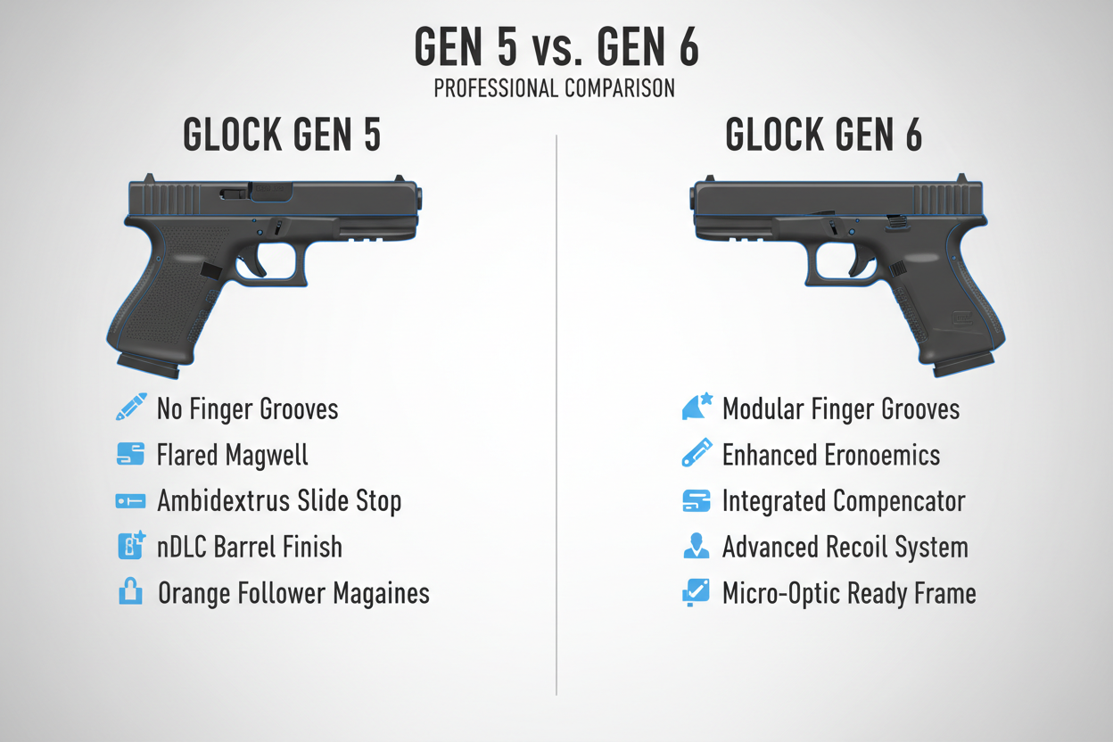 Glock Gen 5 vs Gen 5 V vs Gen 6: Complete Comparison Guide – Vast Concepts